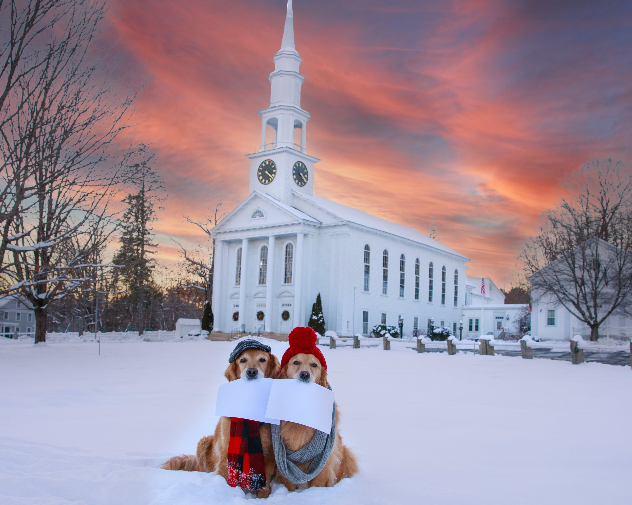 Spencer and Penny Custom Sign - Snowy Church Scene | The Henry Studio Print Shop